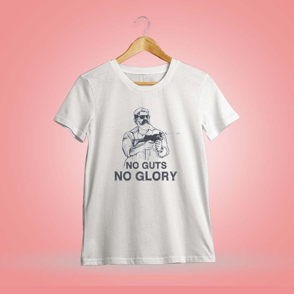 No Guts No Glory Still White Ajith T-Shirt - Crazy Punch