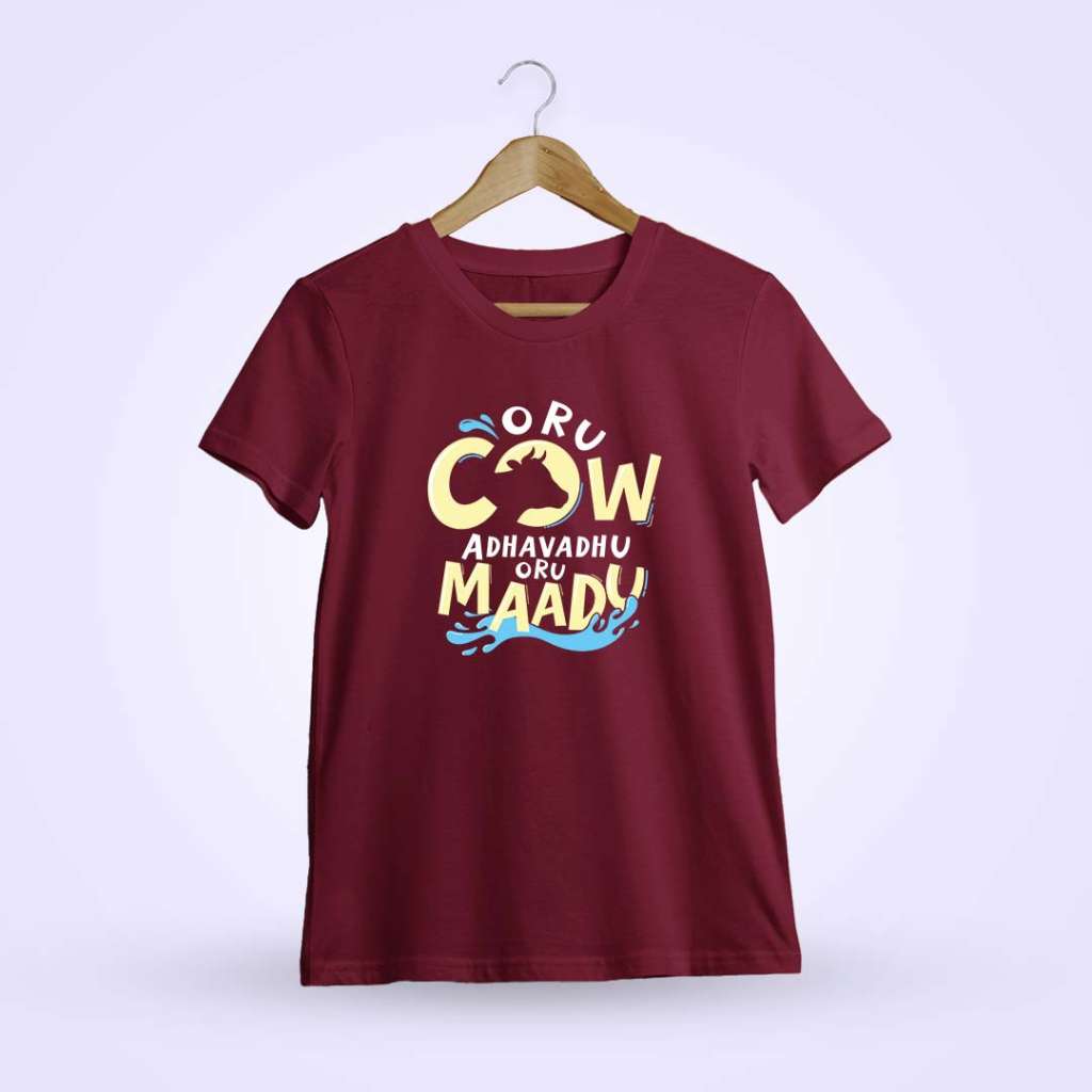 Oru Cow Adhavadhu Oru Maadu T-Shirt - Crazy Punch
