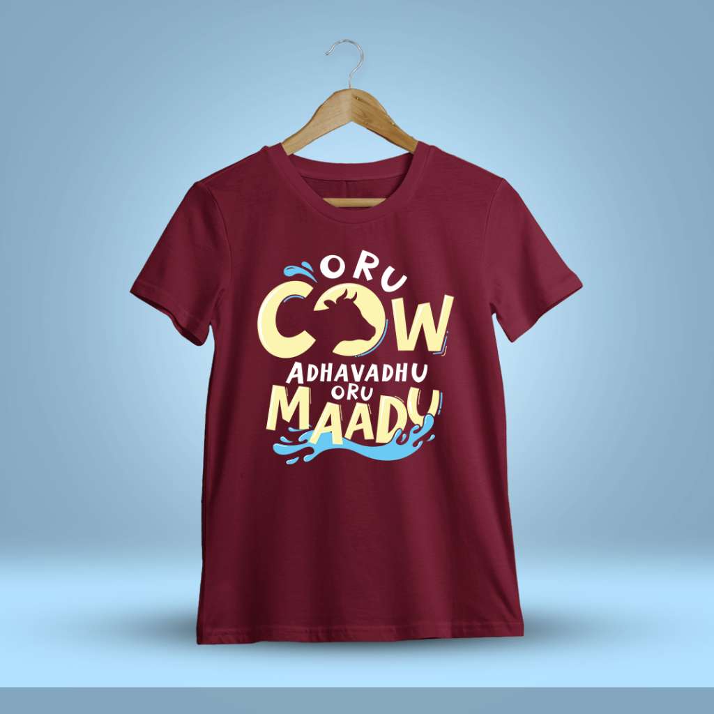 Oru Cow Adhavadhu Oru Maadu T-Shirt - Crazy Punch